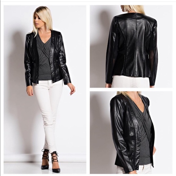 tea n rose | Jackets & Coats | Nwt Faux Black Leather Jacket | Poshmark